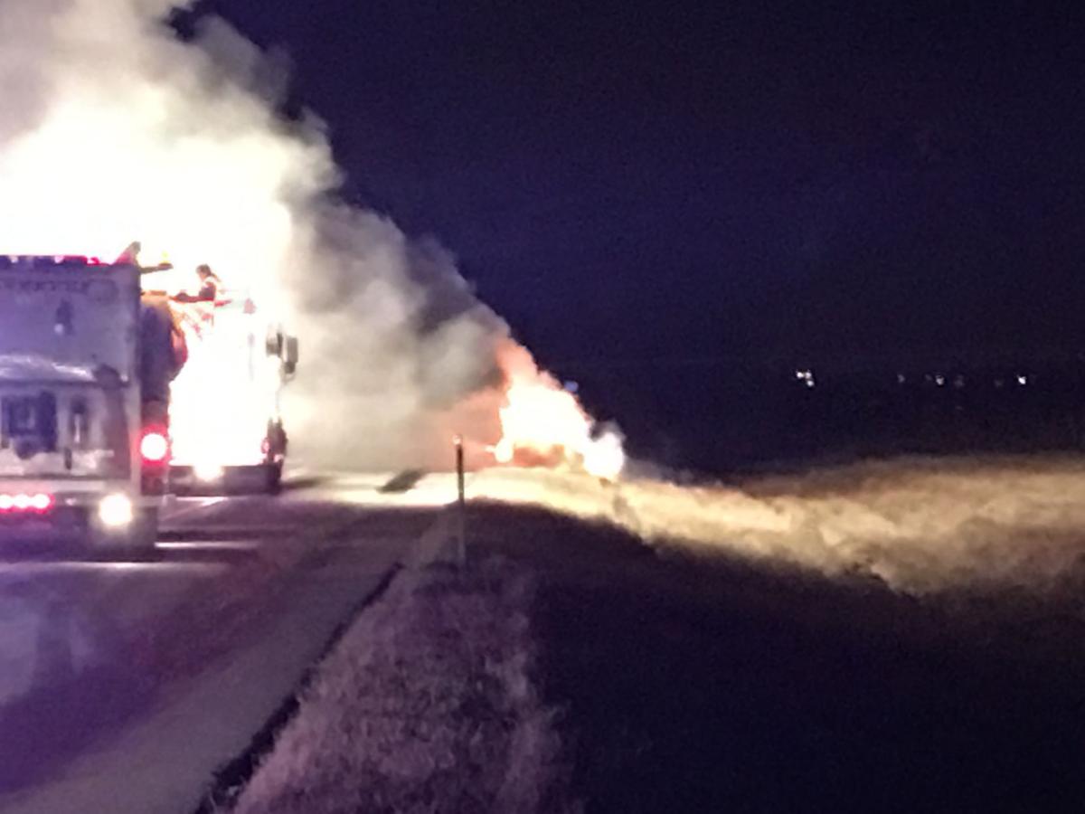 Fire destroys fuel-laden pickup on I-57