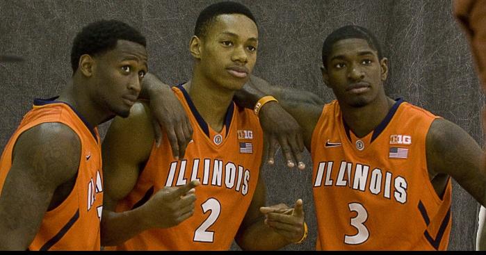 PHOTOS: Illinois basketball players share during media day