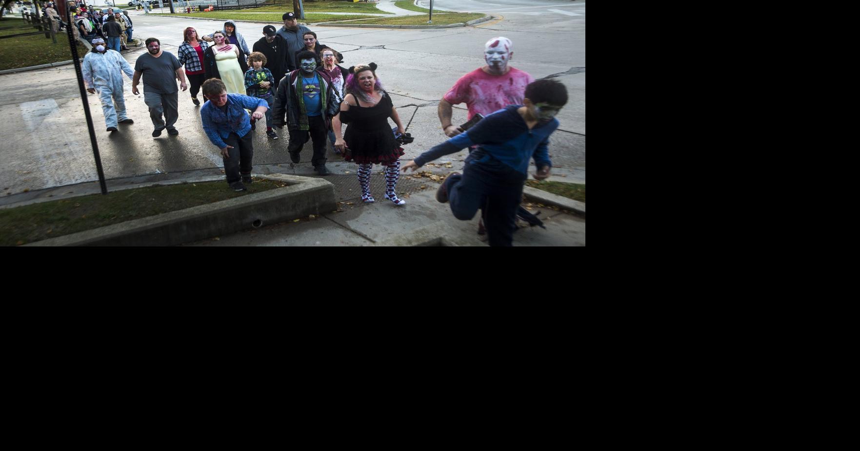 Wet walk: Zombies stumble along for cause