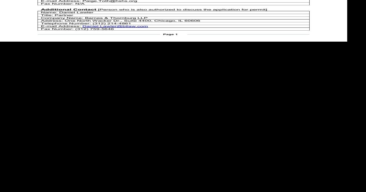 HSHS St. Mary's Hospital HFSRB CON application