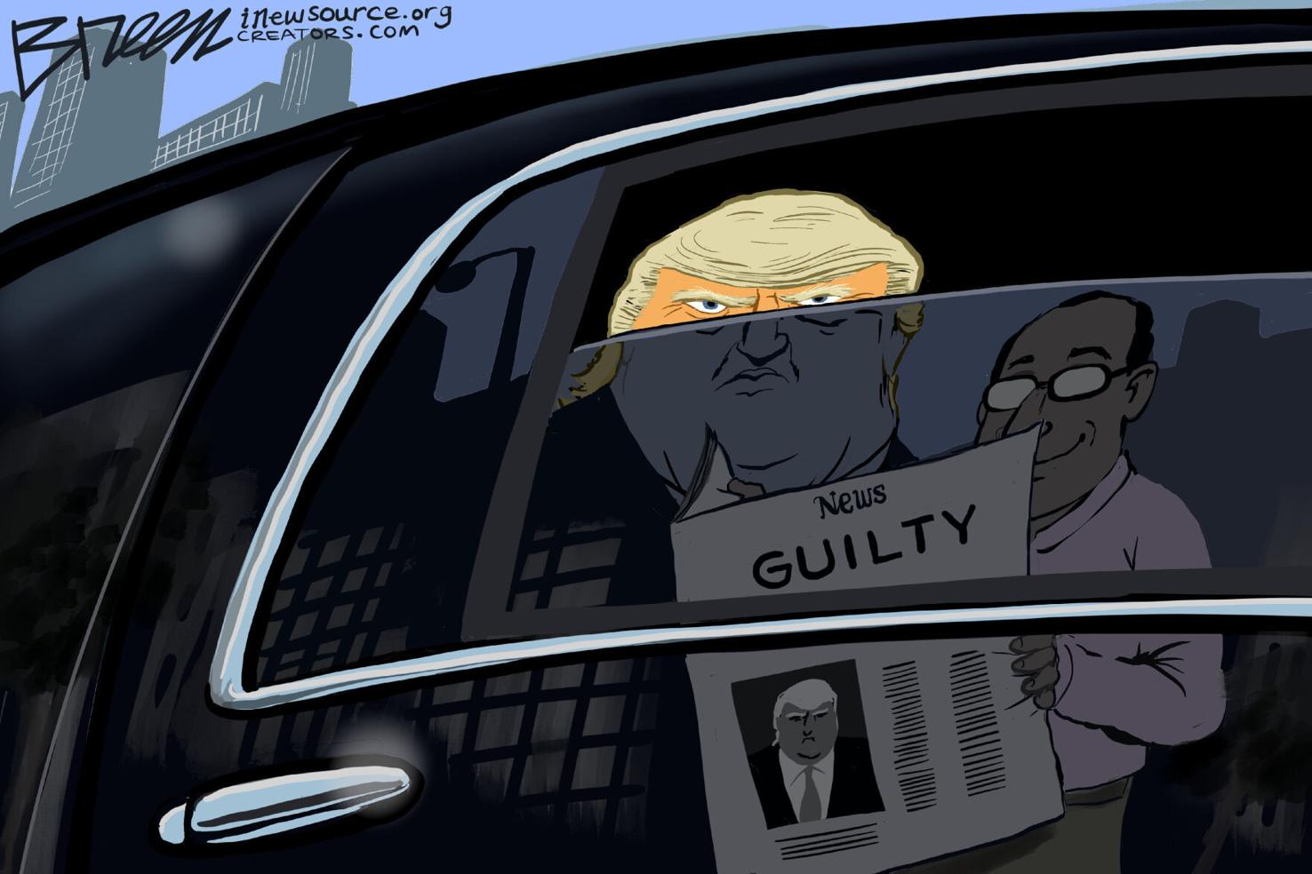 8 political cartoons judge Donald Trump's criminal conviction