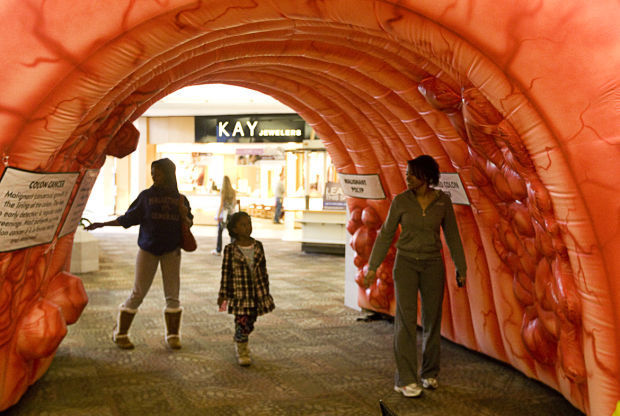 Giant inflatable colon promotes cancer screenings