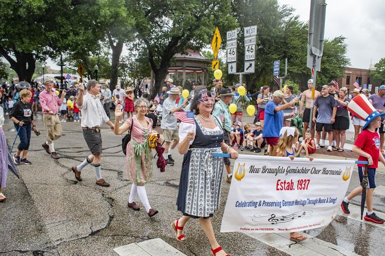 PARADE OF PATRIOTISM: Downtown New Braunfels dressed in red, white and ...