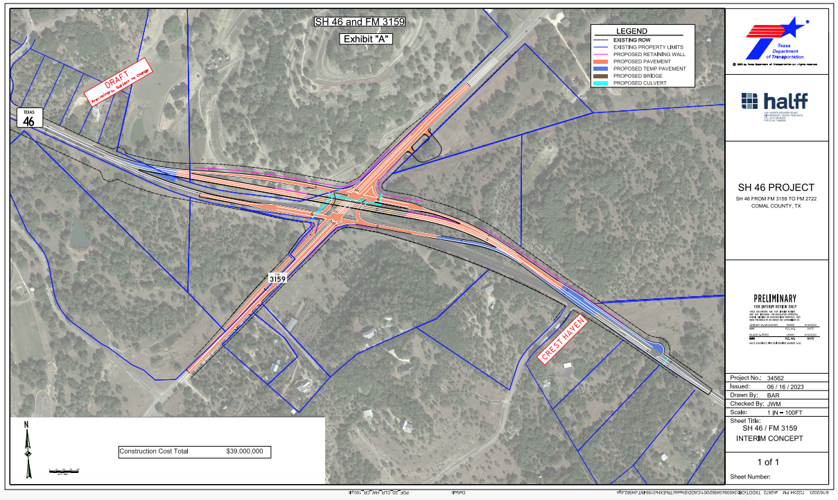 Comal County 'in support' of overpass construction at SH 46 and FM 1359 ...