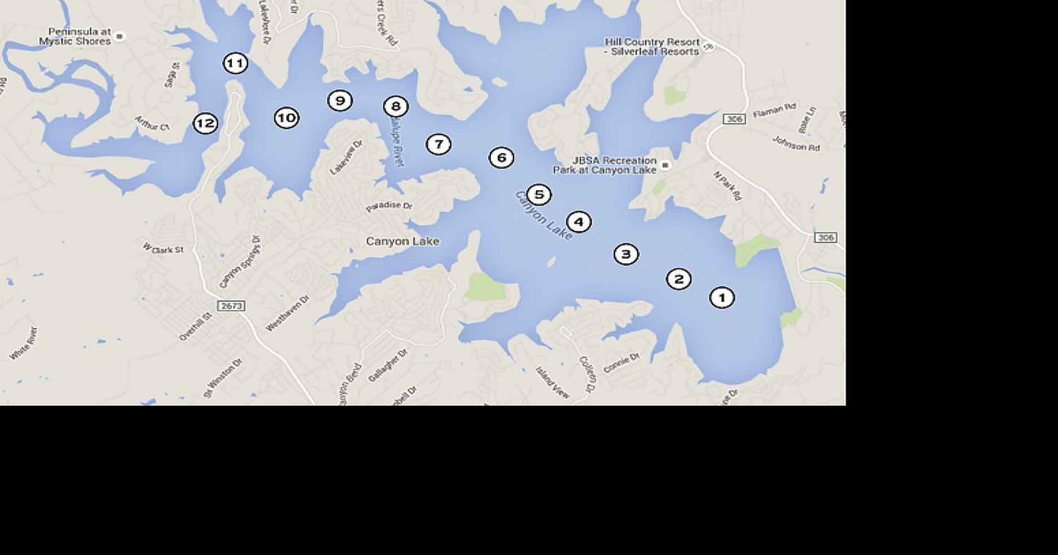 Canyon Lake buoy locations map | | herald-zeitung.com