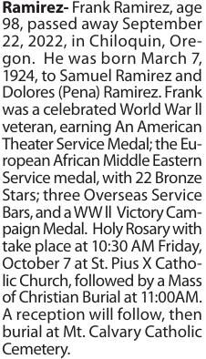 Frank Ramirez | News Of Record | heraldandnews.com