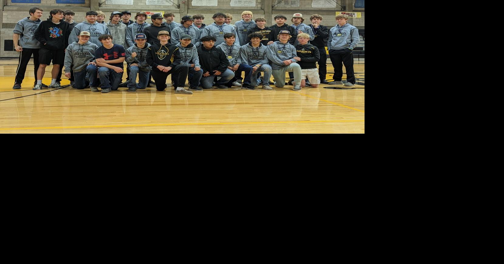 2023 Lost River Raiders football team at school assembly ...