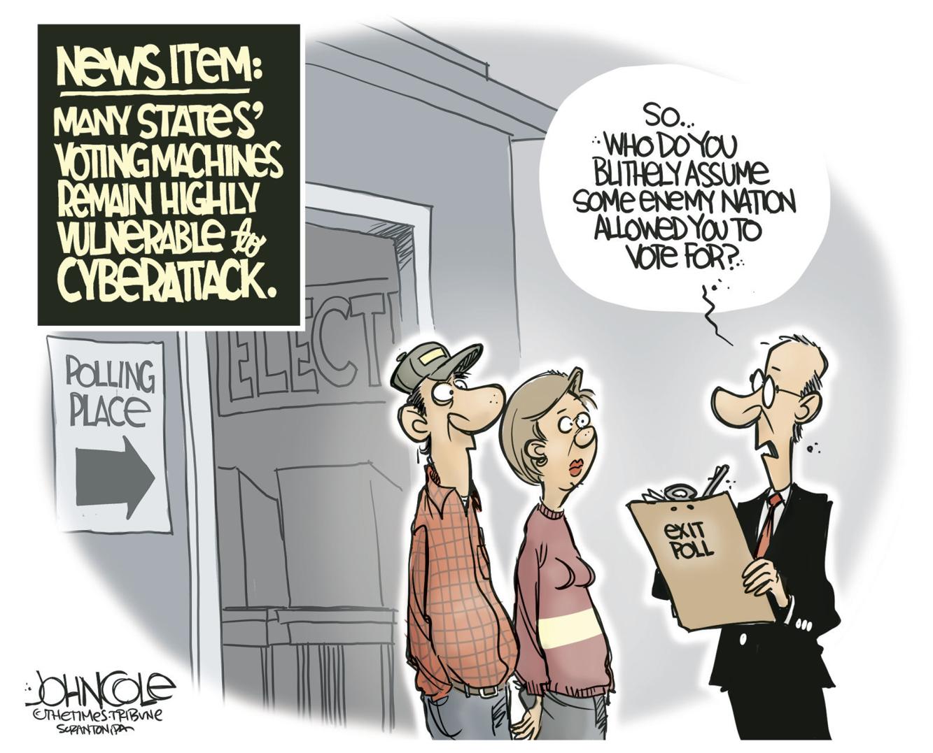 Voting machines vulnerable | Cartoons | heraldandnews.com