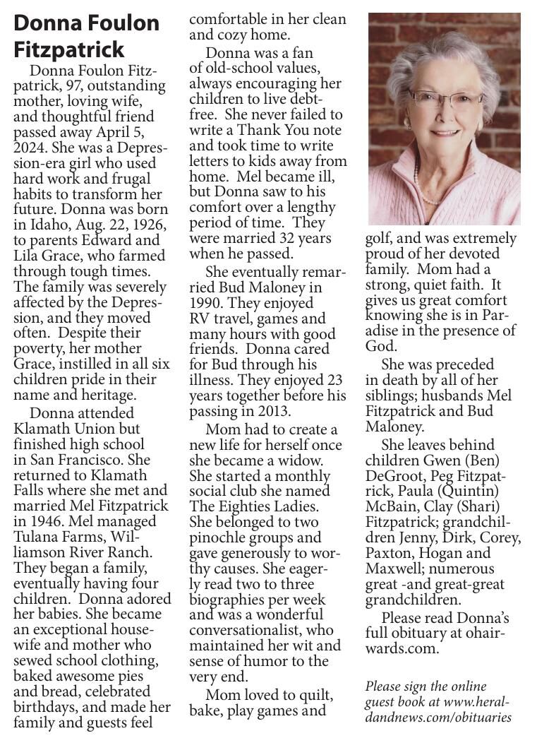 Donna Fitzpatrick | News | heraldandnews.com