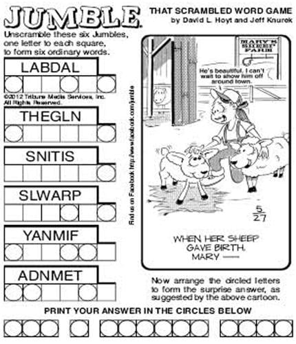 Sunday Jumble | Members | heraldandnews.com