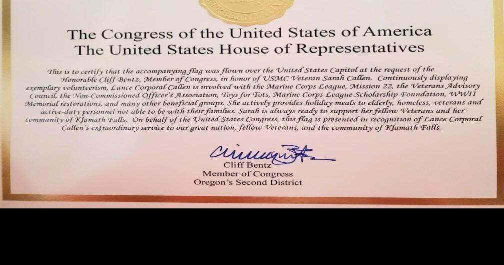 VeteransDay - Sarah Callen award.jpg | | heraldandnews.com