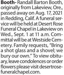 Randal Booth death notice | News Of Record | heraldandnews.com