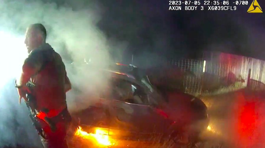 (VIDEO) Woman’s car catches fire after police chase | Oregon ...
