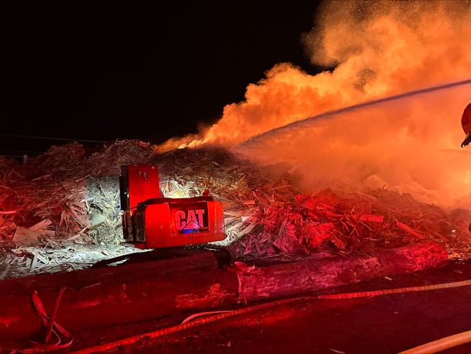 Chip pile at Columbia Forest Products catches fire | Breaking ...