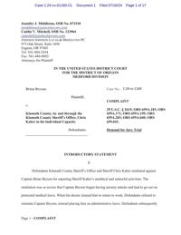 Former Captain Brian Bryson sues Sheriff Chris Kaber, Klamath County ...