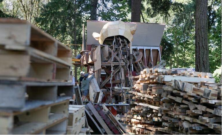 Whimsical giant troll sculptures take shape in Oregon, Washington ...