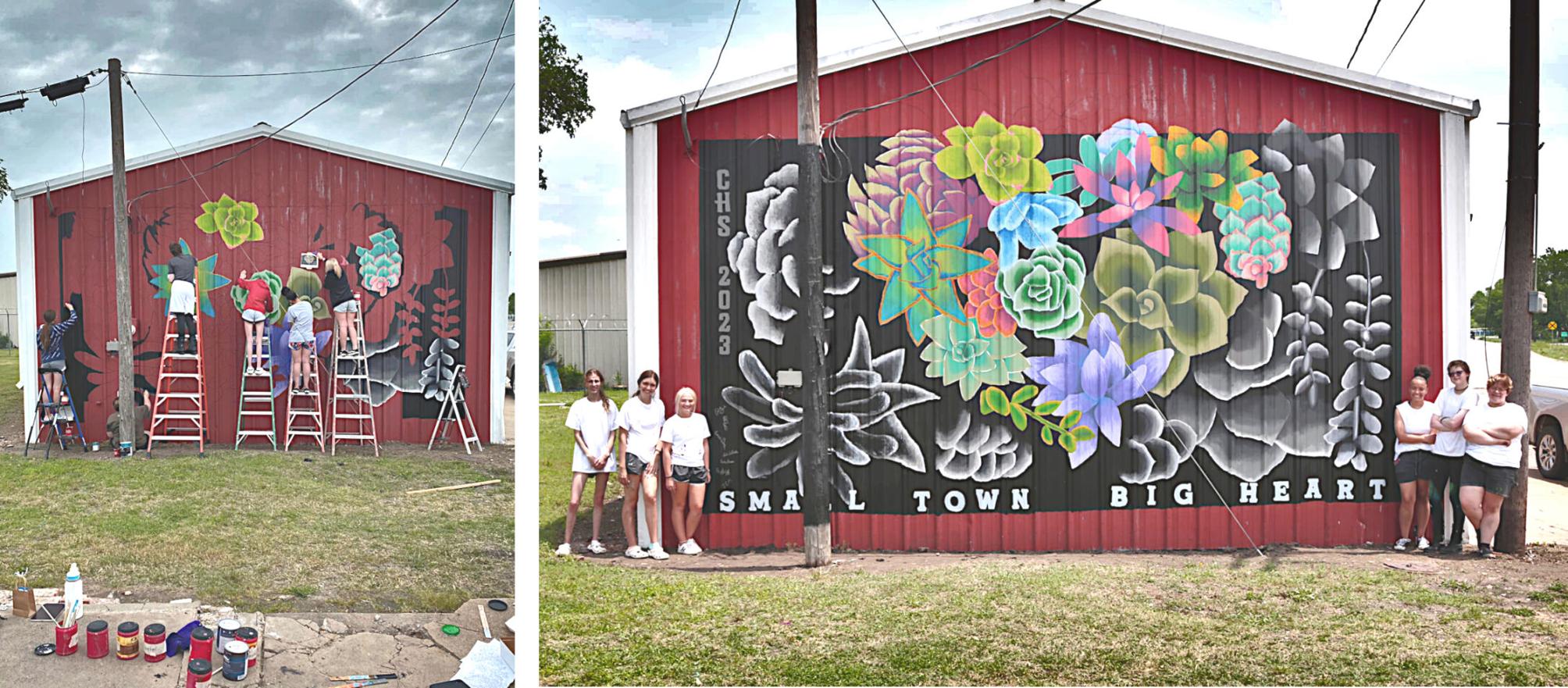 Celeste HS senior art students unveil another mural | Local News ...