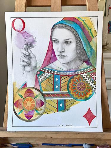 Zoe Art - Playing Card Portrait 2 - Nearly Finished | | heraldbanner.com