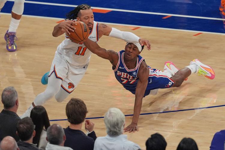 Knicks crush the 76ers 137-98 to start the second round and keep up a ...