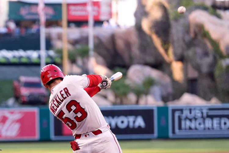 Wade Meckler homers, makes sliding catch in debut for hometown Angels ...