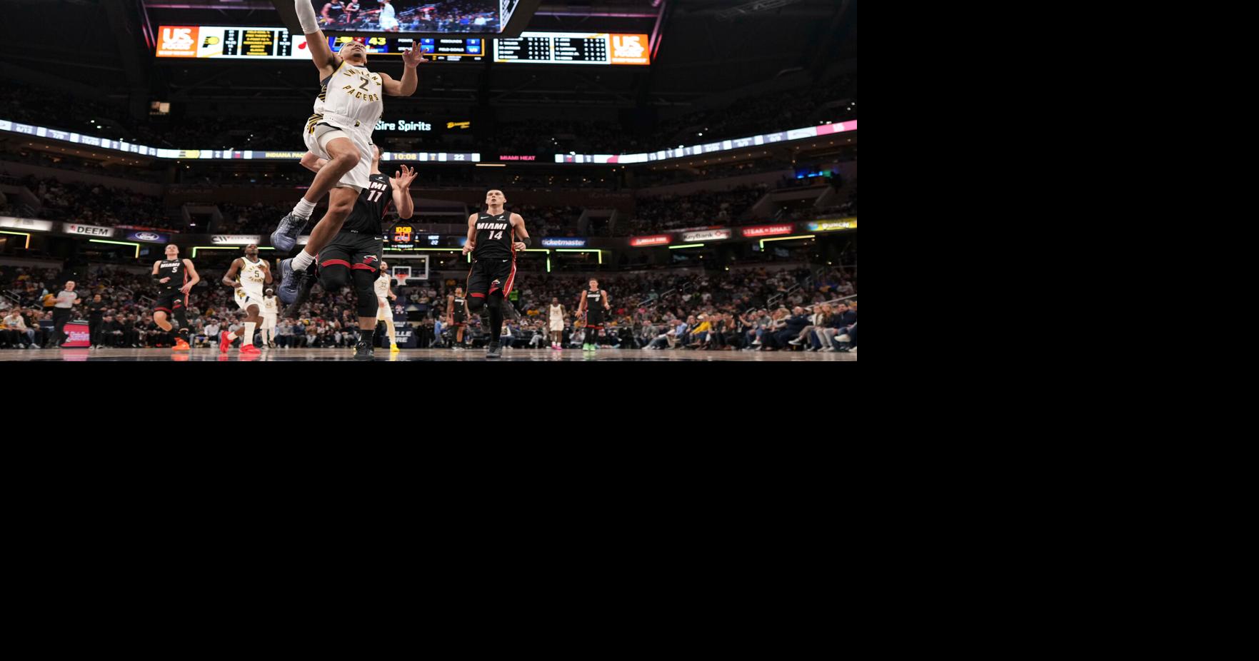 Andrew Nembhard scores 29 to help the Pacers beat the Heat 123-99 for a ...