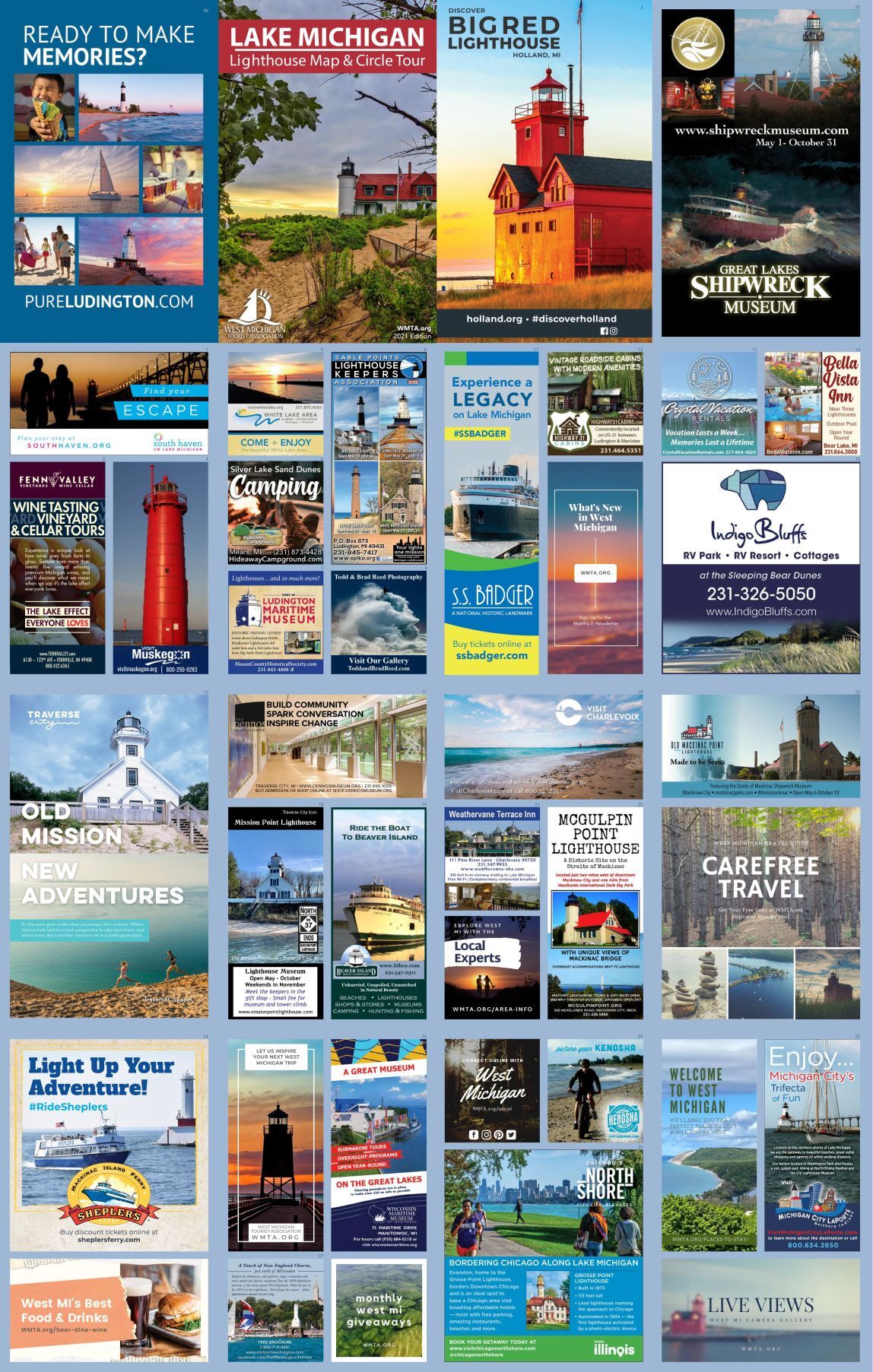Lake Michigan Lighthouses Map | Shelly Lighting