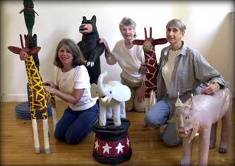 JUDITH RACHT (left) and volunteers Georgia Boerma (center) and Mariann ...
