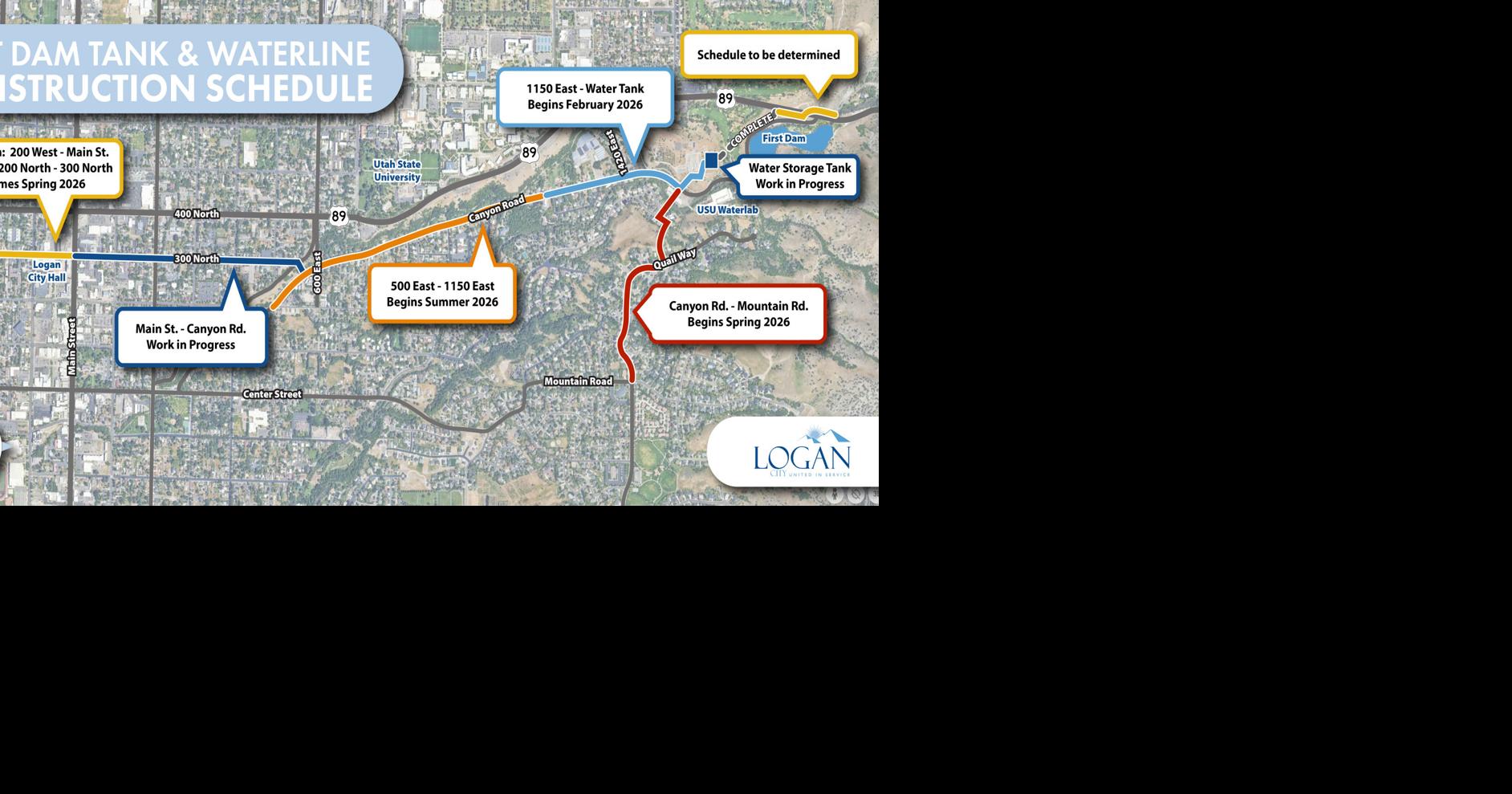 Logan announces timeline, traffic impacts for First Dam Tank waterline ...