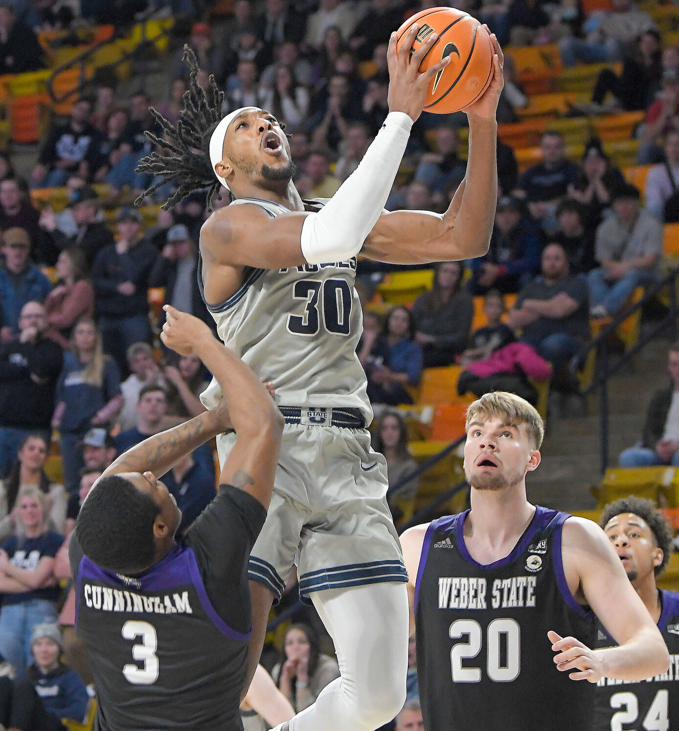 USU men’s basketball: Akin, Ashworth, Funk honored by MW media | USU ...