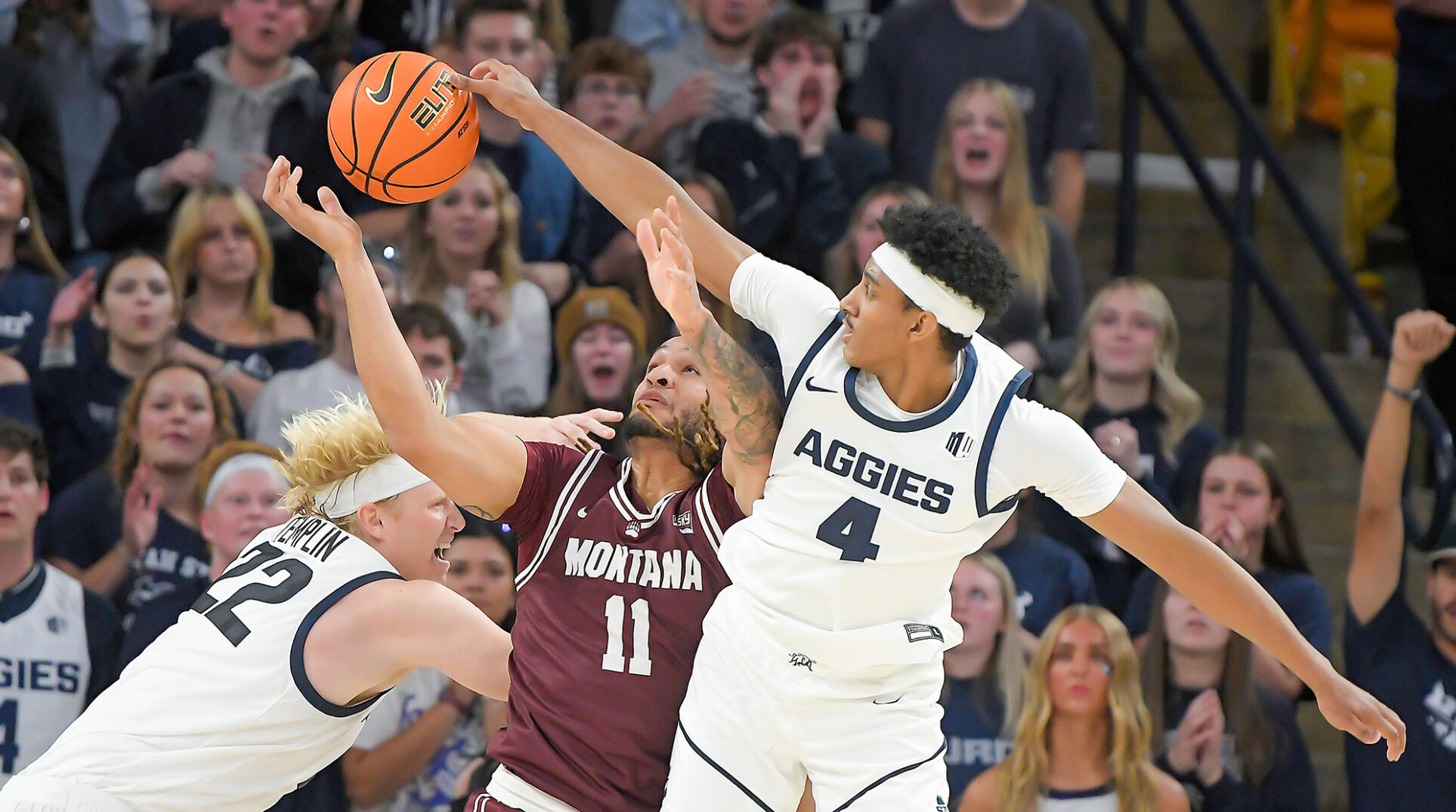 USU men s basketball Aggies beat Grizzlies stay undefeated USU Sports hjnews