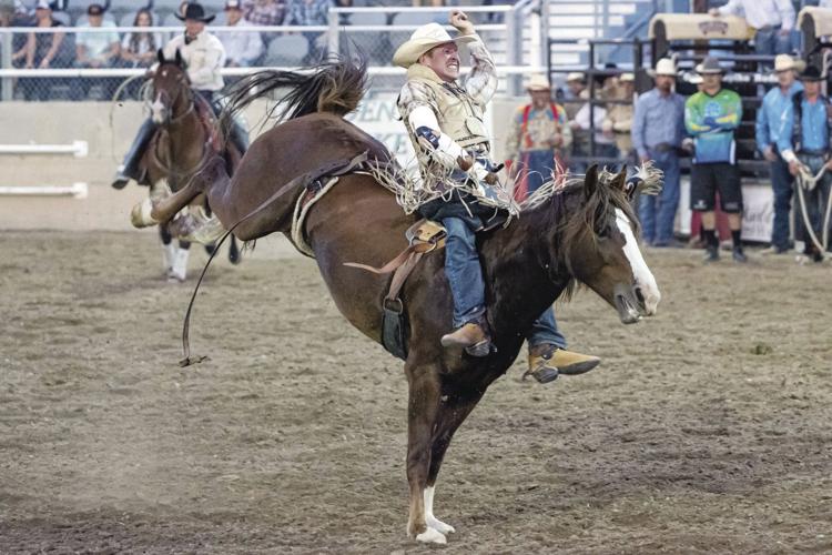 Buck up! Golden Spike Rodeo entertains sold-out crowd at county fair ...