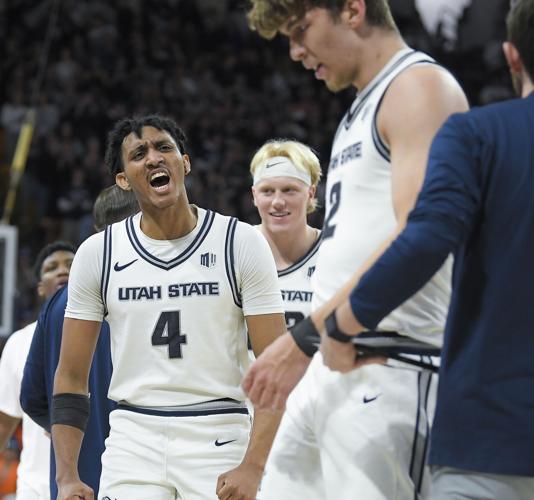 USU men’s basketball: Aggies ground Falcons, remain in 2nd in MW | USU ...