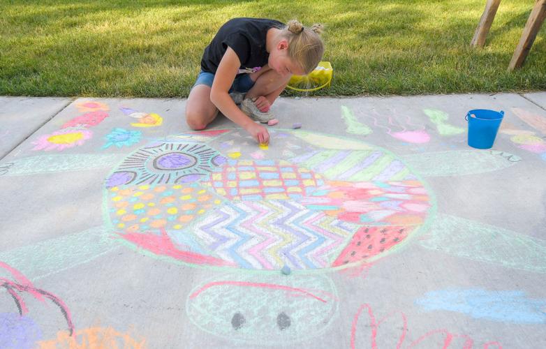 Dozens turn out to fill Anhder Park with art at the annual Chalk-the ...