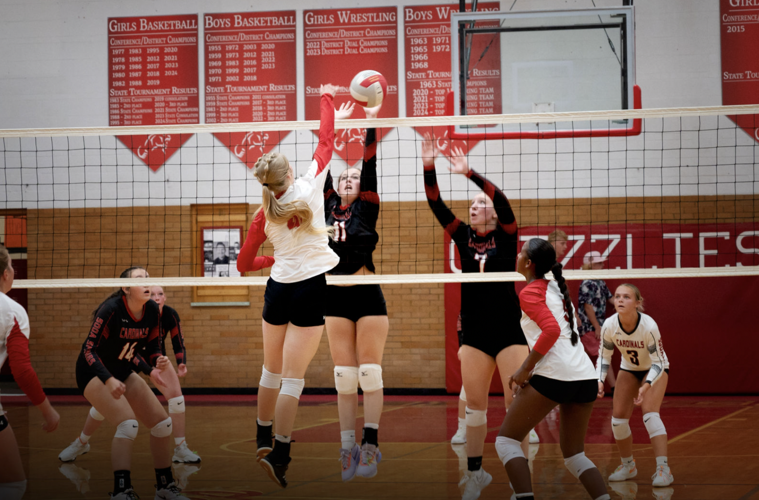 Cardinals win hard fought volleyball victory against rival Grace ...
