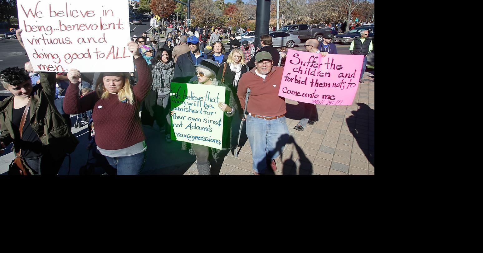 Hundreds gather to protest new LDS gay policies | Logan Hj | hjnews.com
