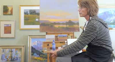 Step by step: artist Colleen Howe savors the scene before beginning her ...