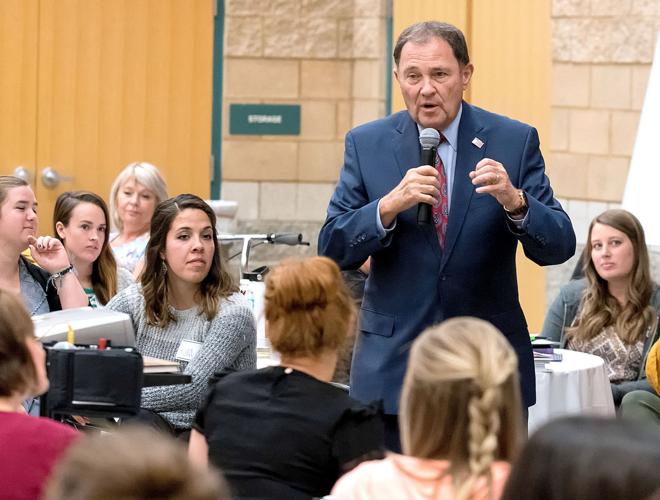 Gov. Herbert hears from new teachers at Bridger Elementary | Allaccess ...
