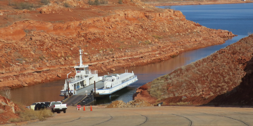 Charles Hall Ferry across Lake Powell running again after three-years ...