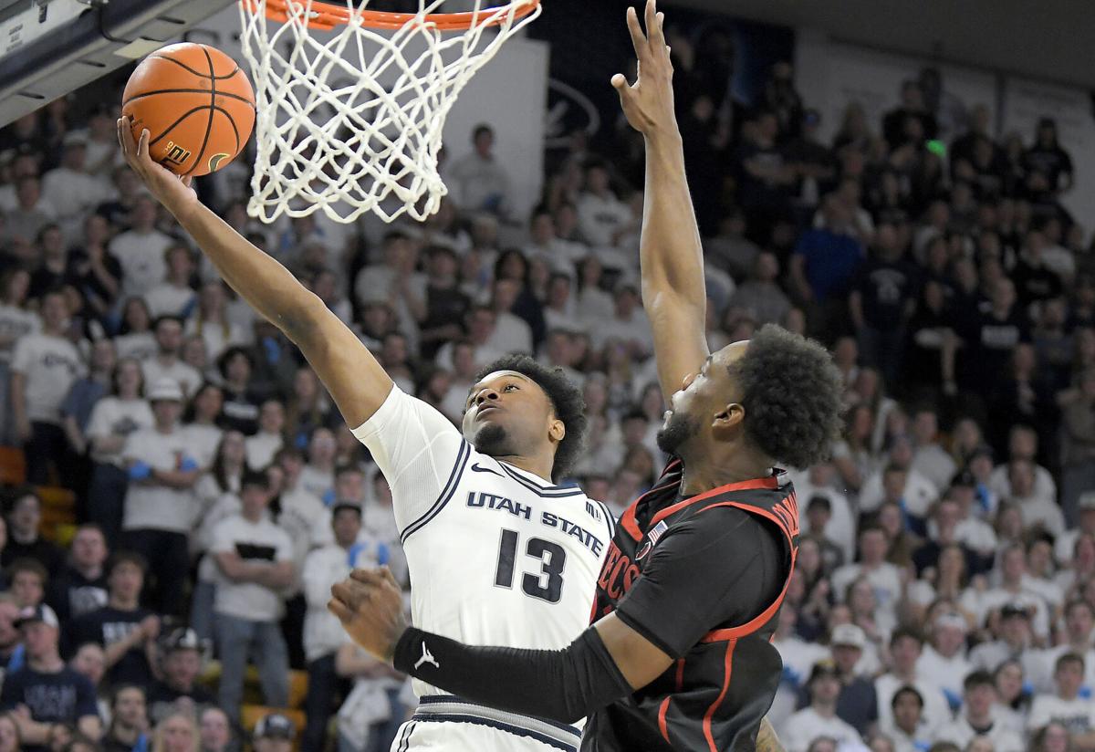 USU men’s basketball: Aggies use late run to complete sweep of Aztecs ...