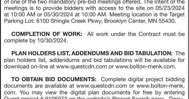 Target Site Demolition BIDS | Advertisement For Bids & Proposals ...