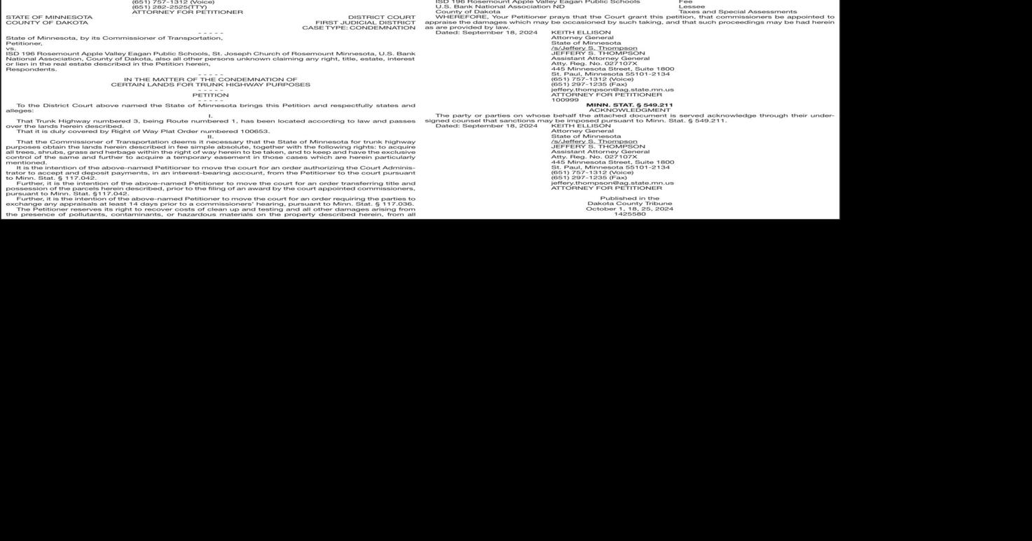 condemnation | Public Notices | hometownsource.com