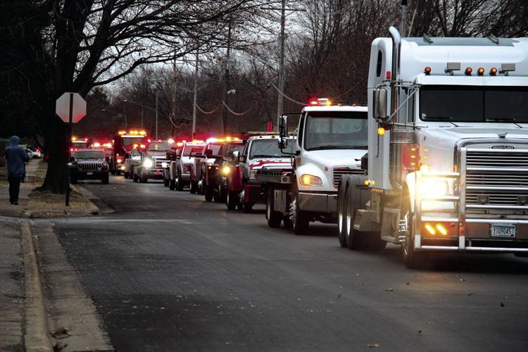 Tow trucks line Osseo street in remembrance of Cardinal Towing owner ...
