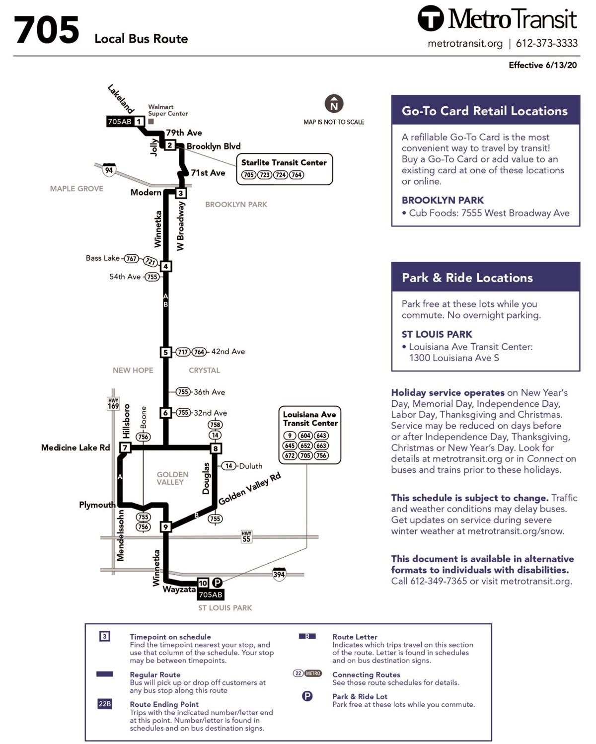 Bus Route 705 returning with Metro Transit service adjustments | Free ...