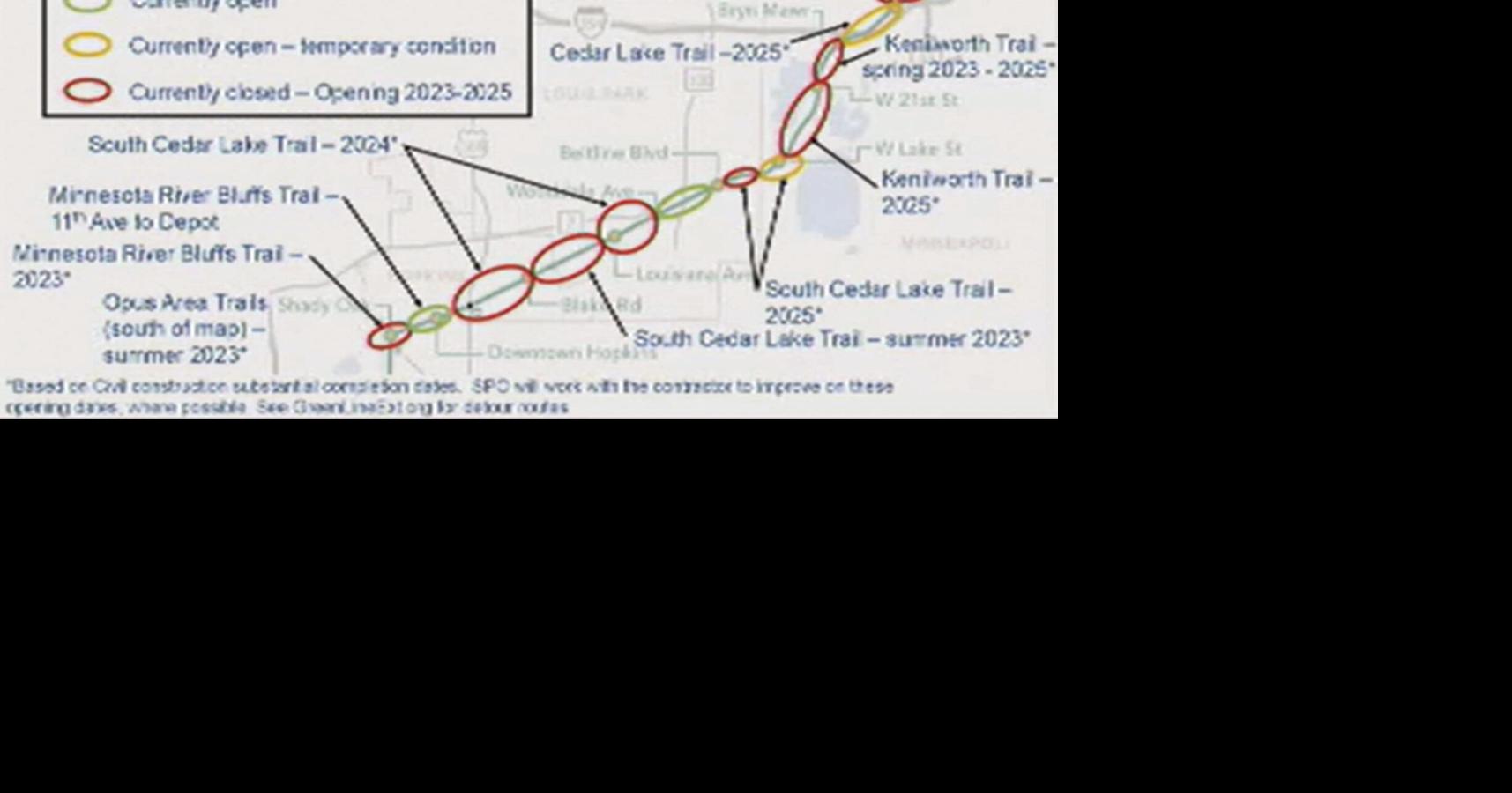 Hopkins receives LRT updates for trail reopenings, construction ...