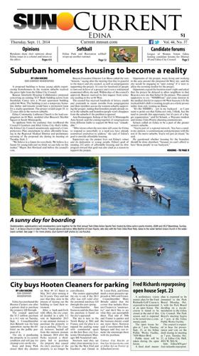 The Front Page Of The Sept 11 2014 Edina Sun Current Local News