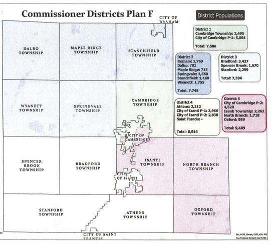 Isanti County adopts new commissioner district boundary | Local News ...