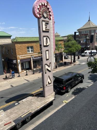 Photos: Iconic Edina Theatre sign comes down | Free | hometownsource.com