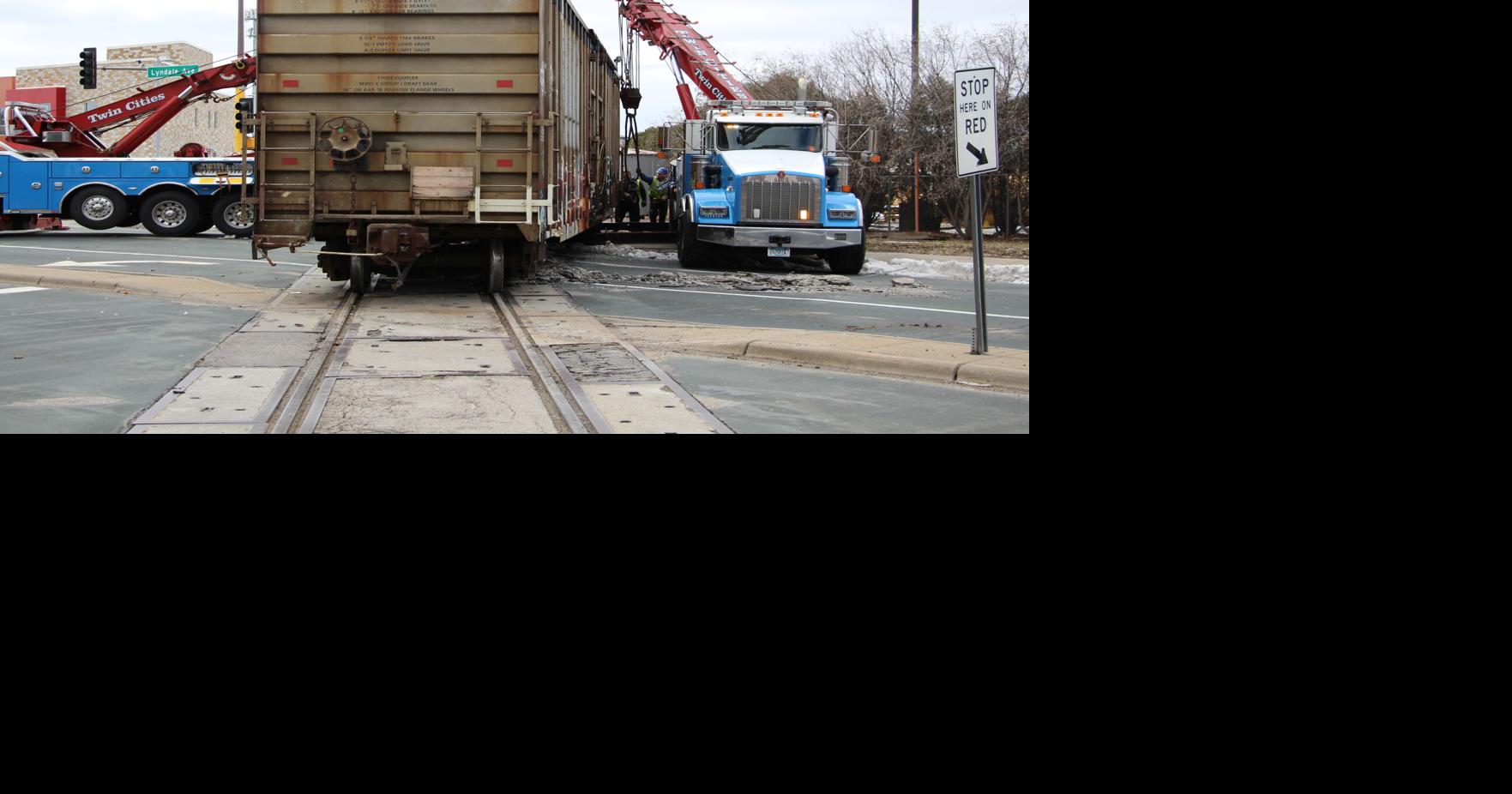 Boxcar derailment blocking traffic on Lyndale Avenue in Bloomington | Bloomington ...