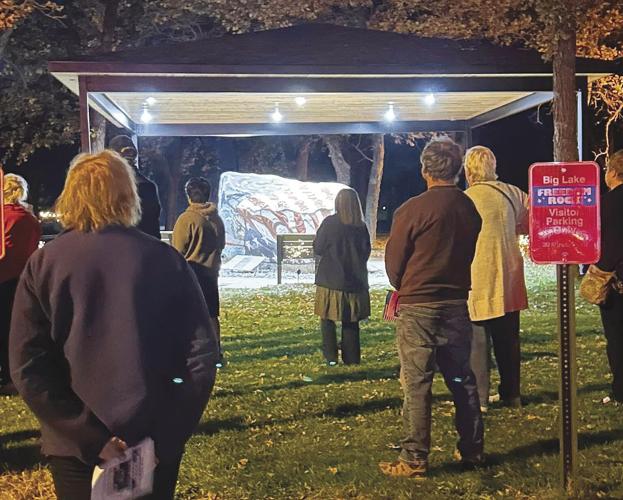 Freedom Rock lights up with patriotic purpose | Elk River Star News ...
