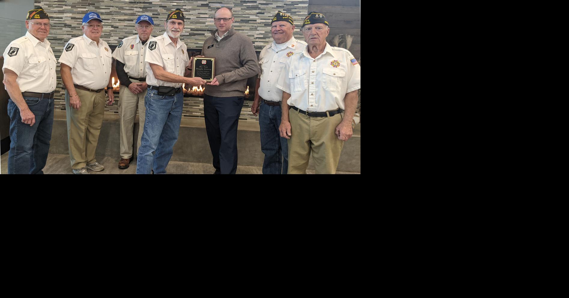 VFW presents support plaque to Maple Grove Hy-Vee | Free ...